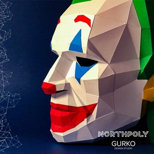 Clown Mask Papercraft, Digital Template, PDF Download, Gurko, 3D Low ...