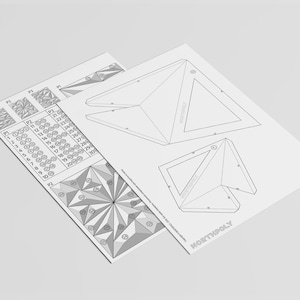 Geometric Pattern Triptych Papercraft, Digital Template, PDF Download ...
