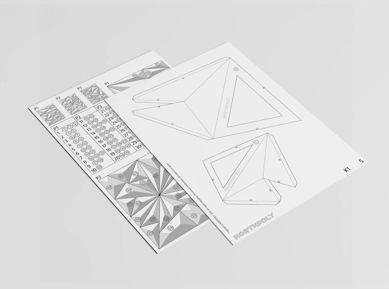 Geometric Pattern Triptych Papercraft, Digital Template, PDF Download ...