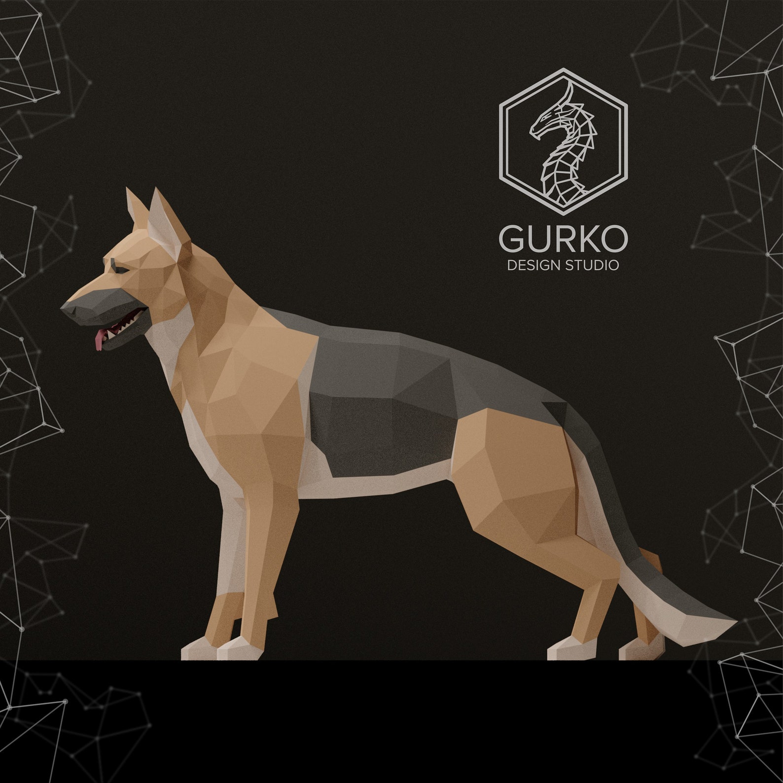German Shepherd Papercraft, Dog, Digital Template, PDF Download, Gurko ...