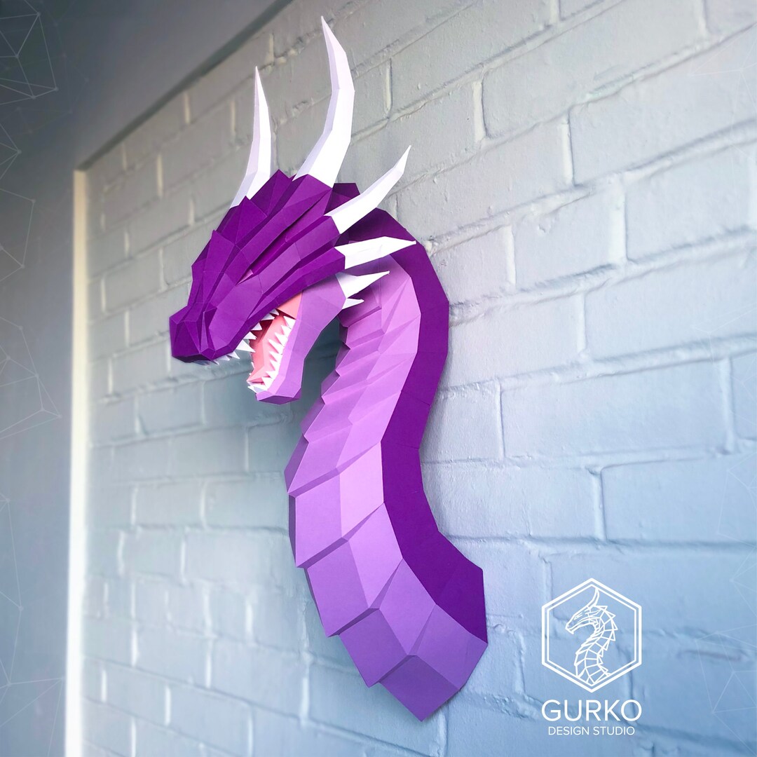 Awesome Dragon Papercraft, Digital Template, PDF Download, Gurko, 3D ...