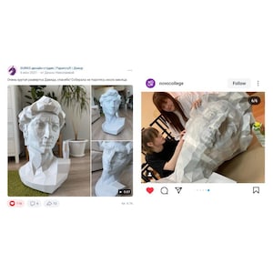 Bust of David (1200 Mm) Papercraft, Digital Template, PDF Download ...