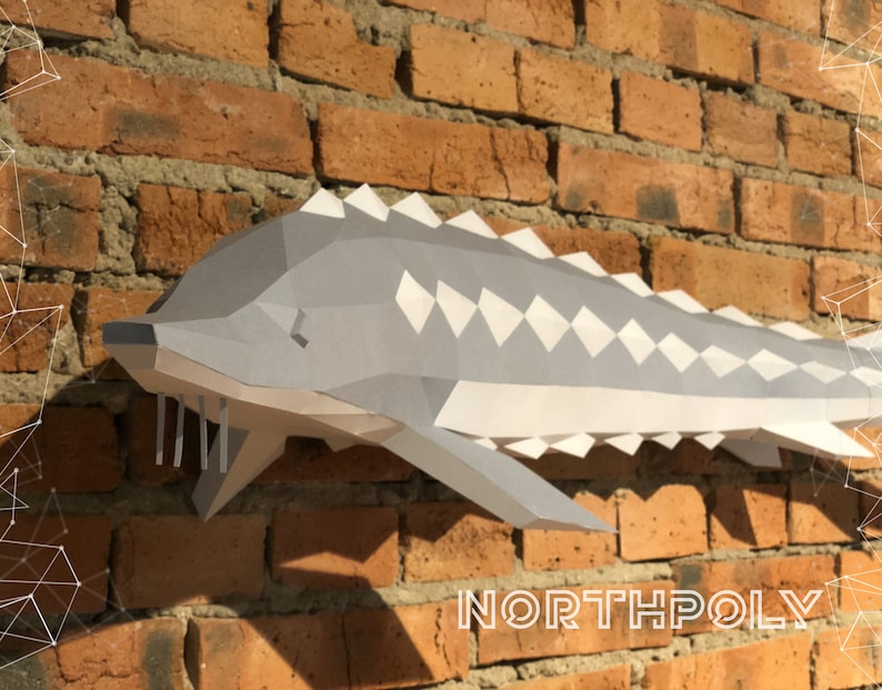 Sturgeon Papercraft, Fish, Digital Template, PDF Download, Gurko, 3D ...