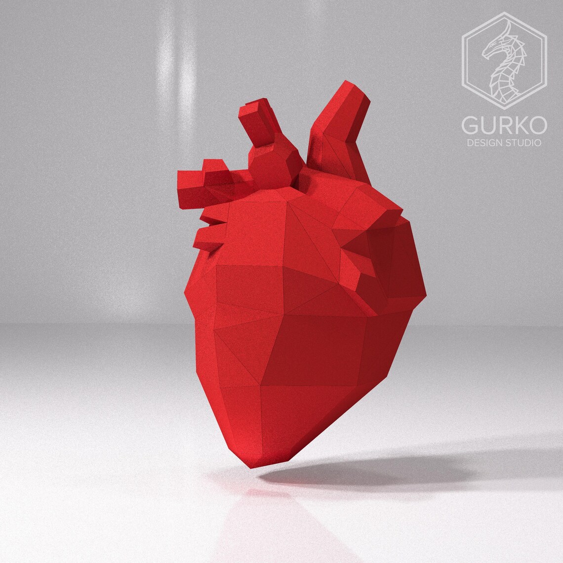 Anatomical Heart Papercraft, Digital Template, PDF, SVG, DXF Download ...