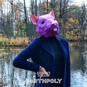 2 Rat Masks Papercraft, Mouse, Digital Template, PDF Download, Gurko ...