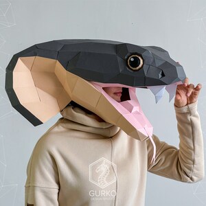Cobra Mask Papercraft, Snake, Digital Template, PDF Download, Gurko, 3D ...