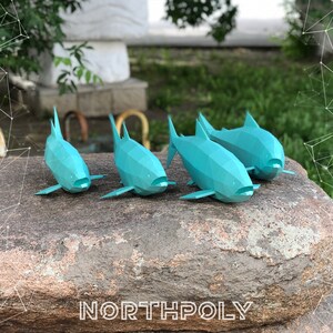 Salmon Papercraft, Fish, Digital Template, PDF Download, Gurko, 3D Low ...