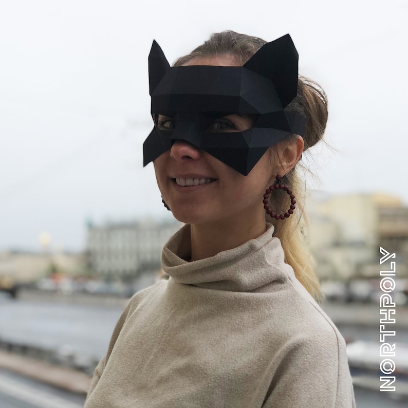 Cat Mask Papercraft, Pdf, Gurko, Pepakura, Template, 3D Origami, Paper ...