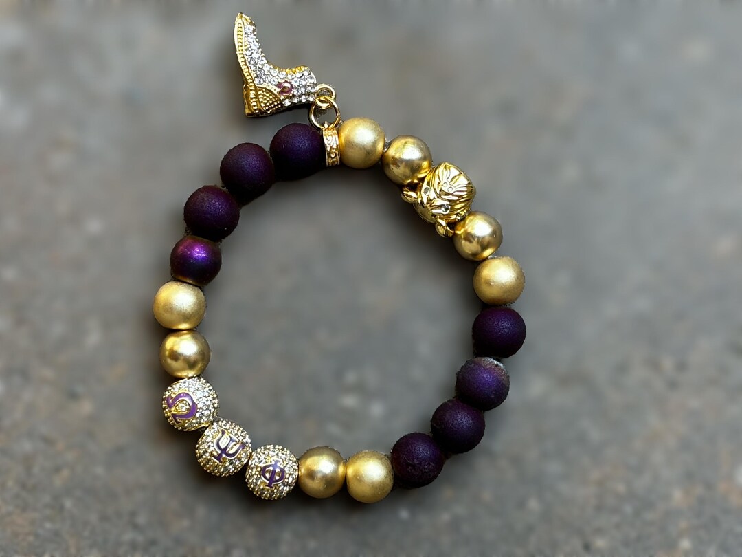 Handcrafted Omega Psi Phi Bracelet Elegant Greek Fraternity ...