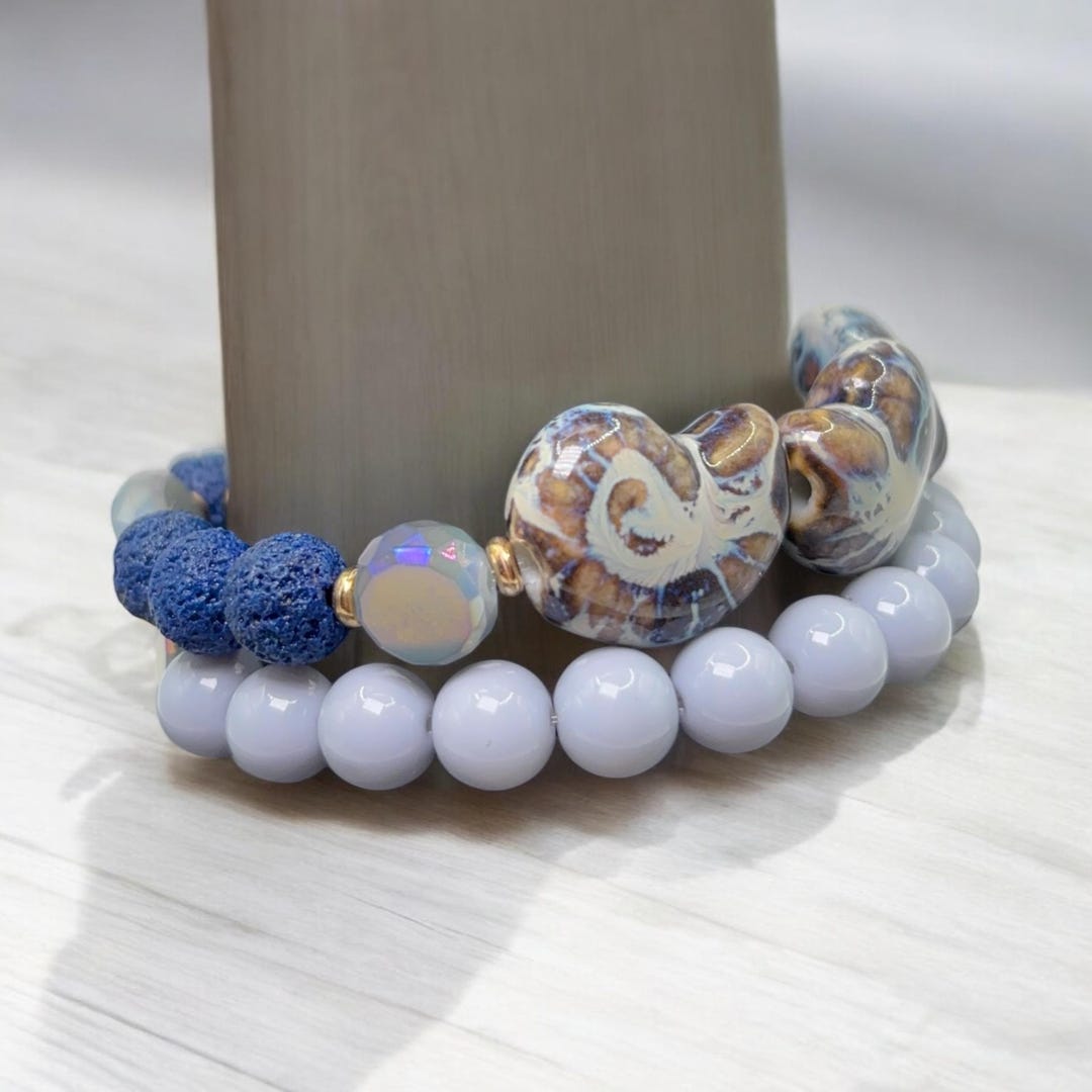 Sea Shell Dream-stylish Artsy Sea Shell Bracelet Set! - Etsy