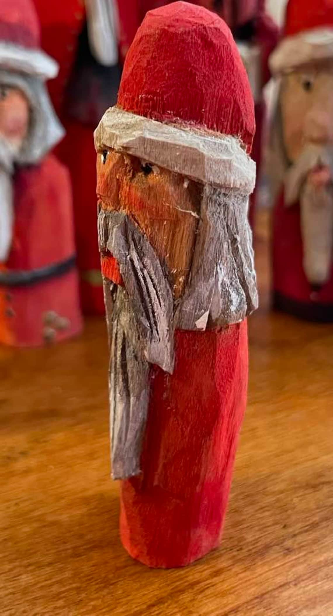 Christmas Primitive Santa Claus Woodcarving Wood Carved - Etsy