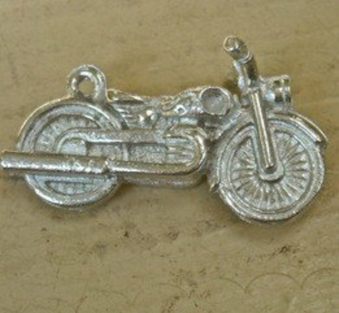 3d Motor Cycle Motorcycle Charm Pewter Made in America WV11 ...