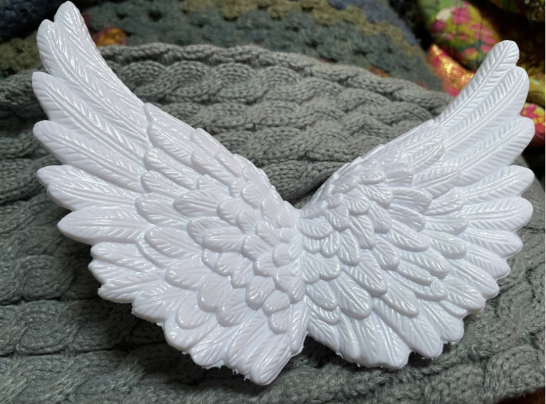 3 Large Angel Wings 3D Plastic Ornament Shabby Supplies Christmas ...