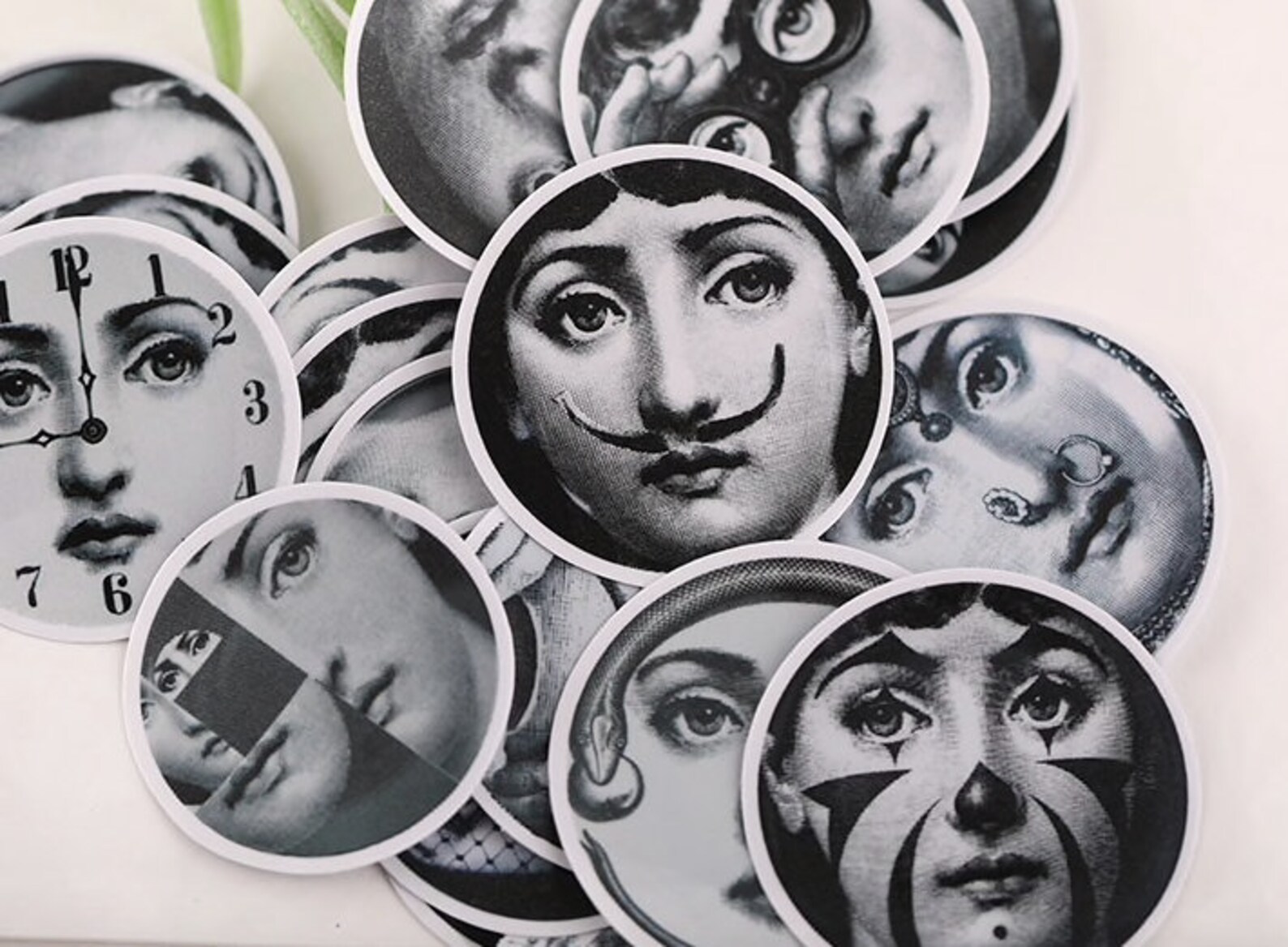 Face Head Pictures Stickers Die Cut Quantity: 22 Pieces Round | Etsy