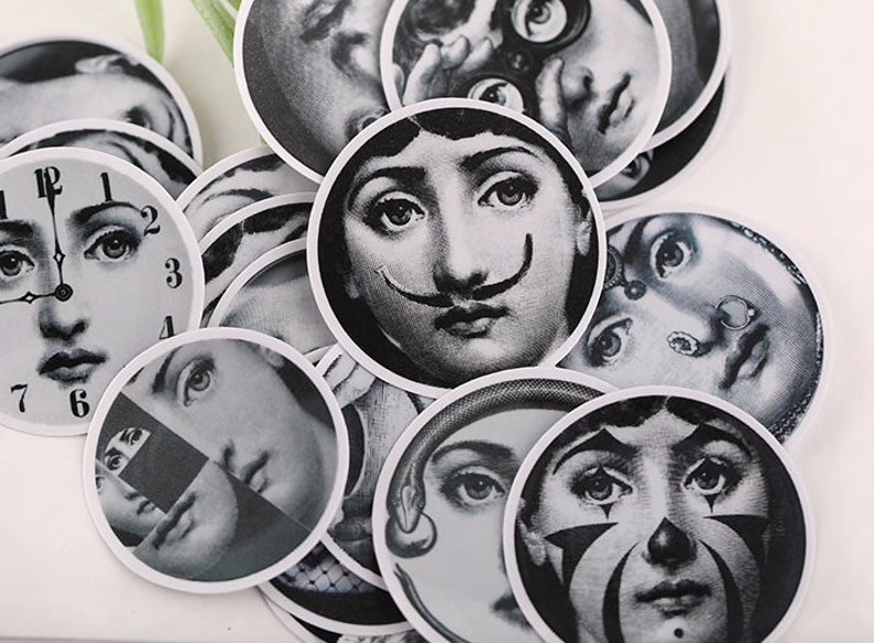 Face Head Pictures Stickers Die Cut Quantity: 22 Pieces Round | Etsy