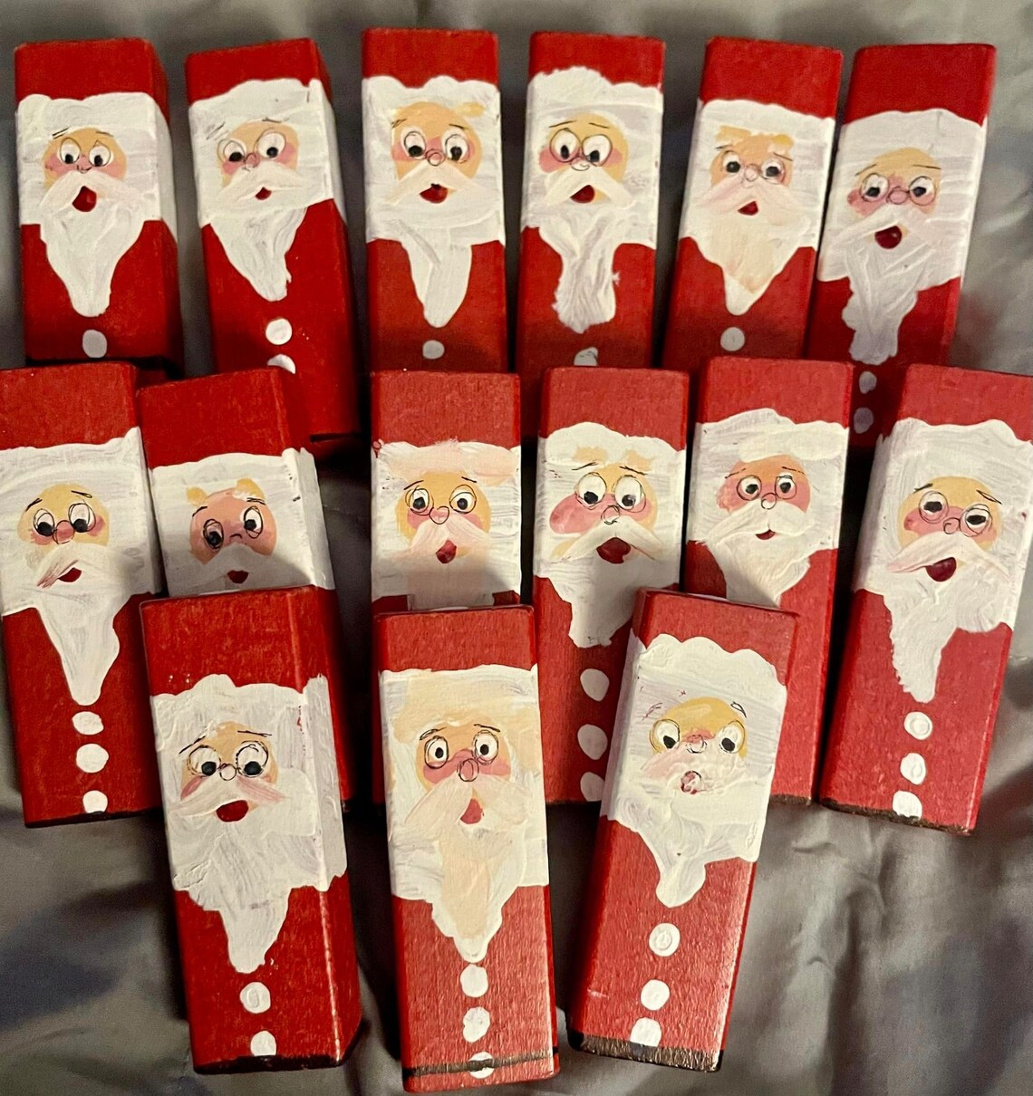Christmas Primitive Santa Claus Gift Stocking Stuffer Wooden Wood Jenga ...
