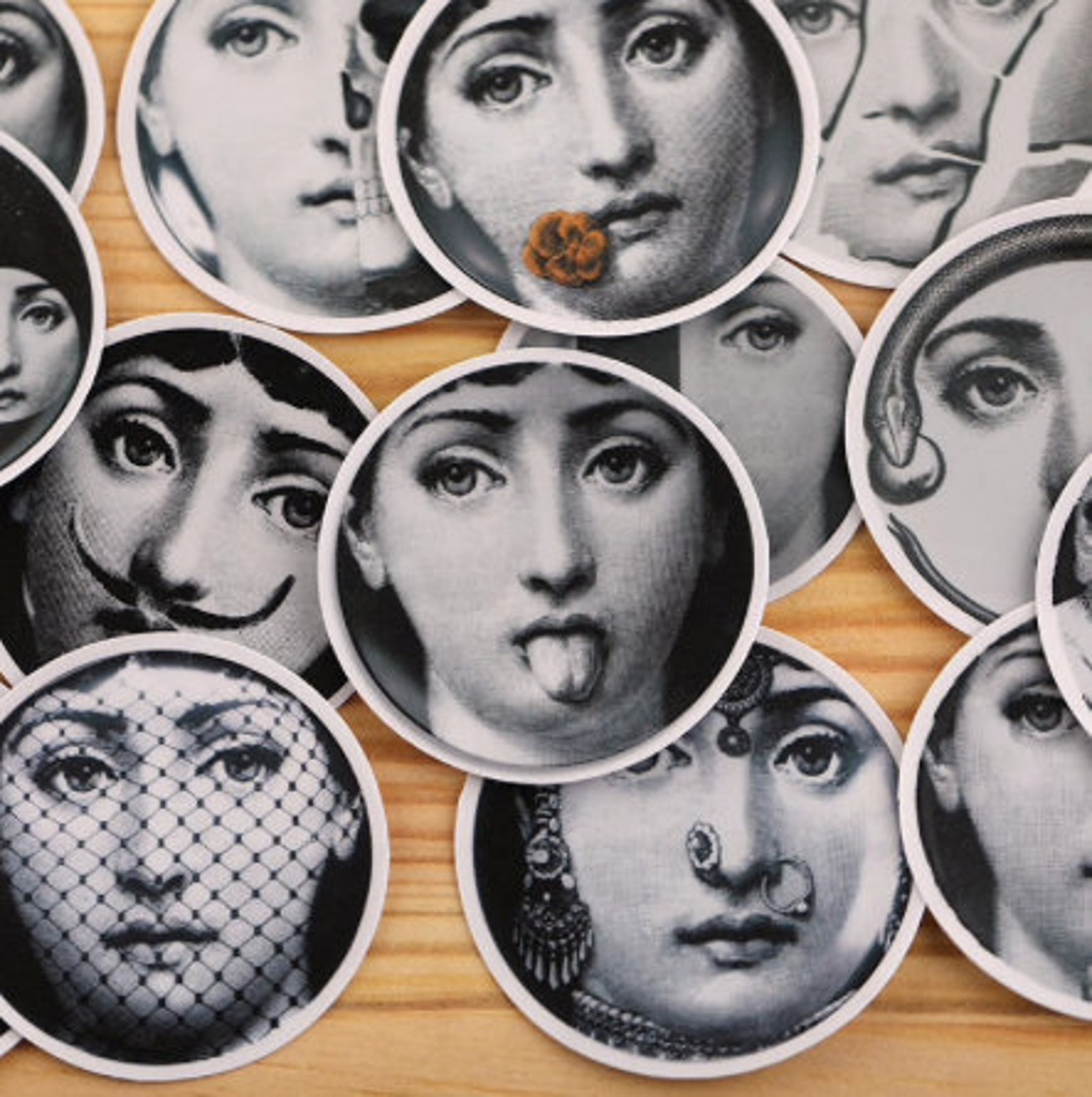 Face Head Pictures Stickers Die Cut Quantity: 22 Pieces Round | Etsy