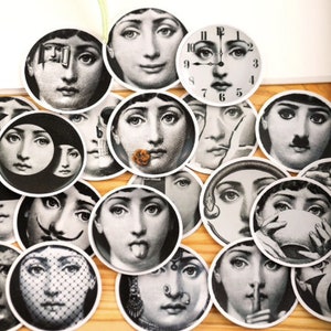 Face Head Pictures Stickers Die Cut Quantity: 22 Pieces Round | Etsy