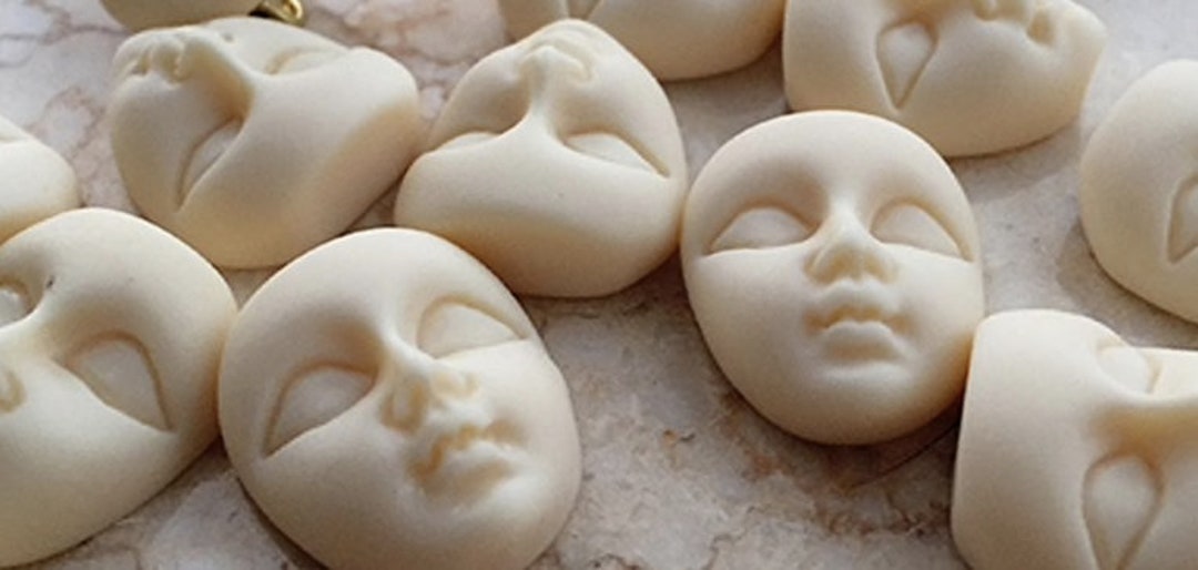 5 Small Resin Faces Cabochons Mask Fallback. Girl Woman Diy Jewelry ...