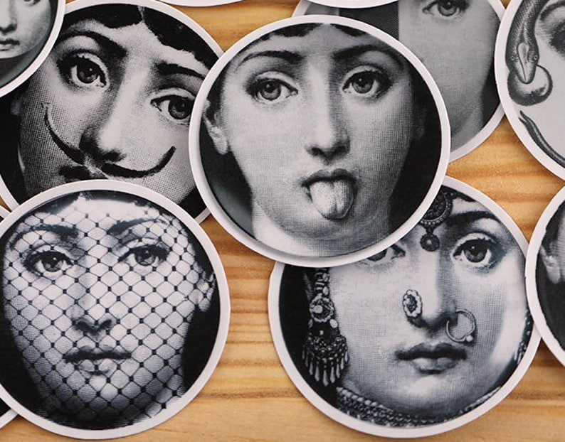 Face Head Pictures Stickers Die Cut Quantity: 22 Pieces Round | Etsy