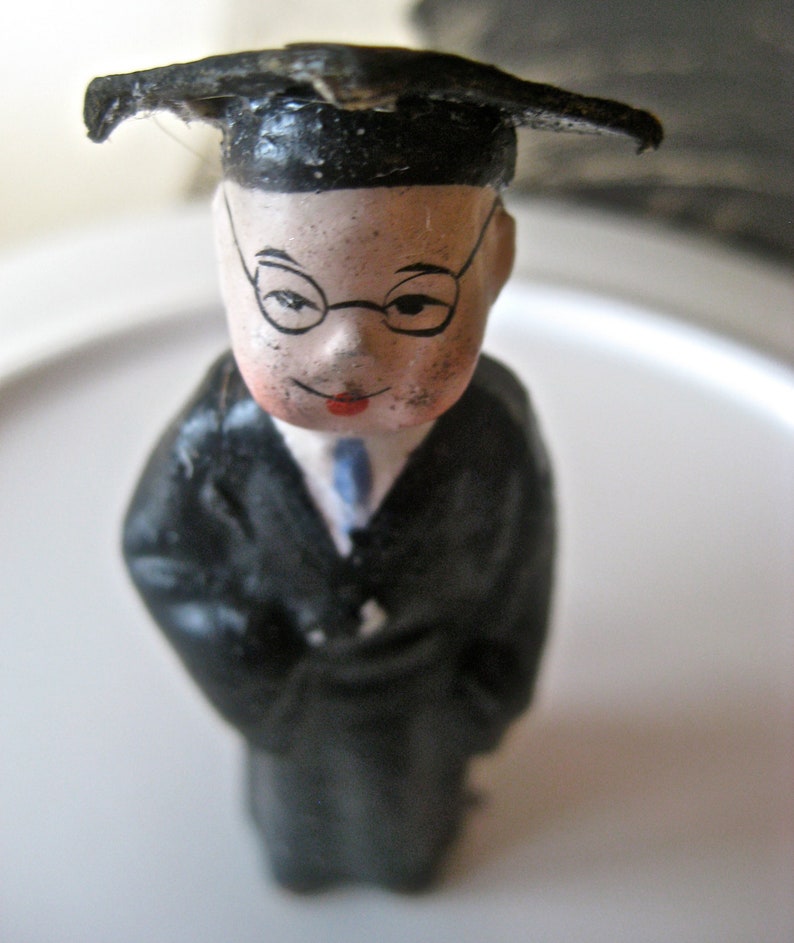 GRADUATE Vintage Boy Graduate Cake Topper Figurine Made in | Etsy