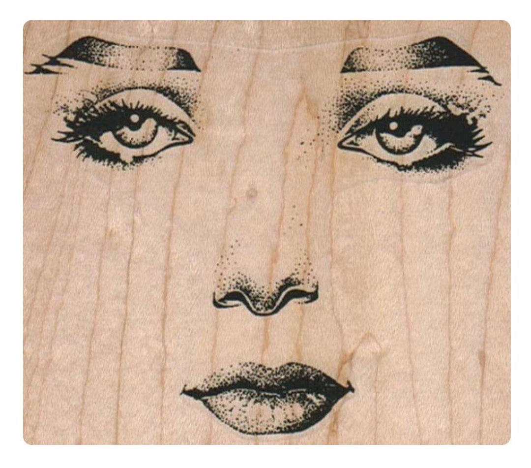 Rubber Stamp Craft Large Woman Facial Features Face 8852 Mounting ...