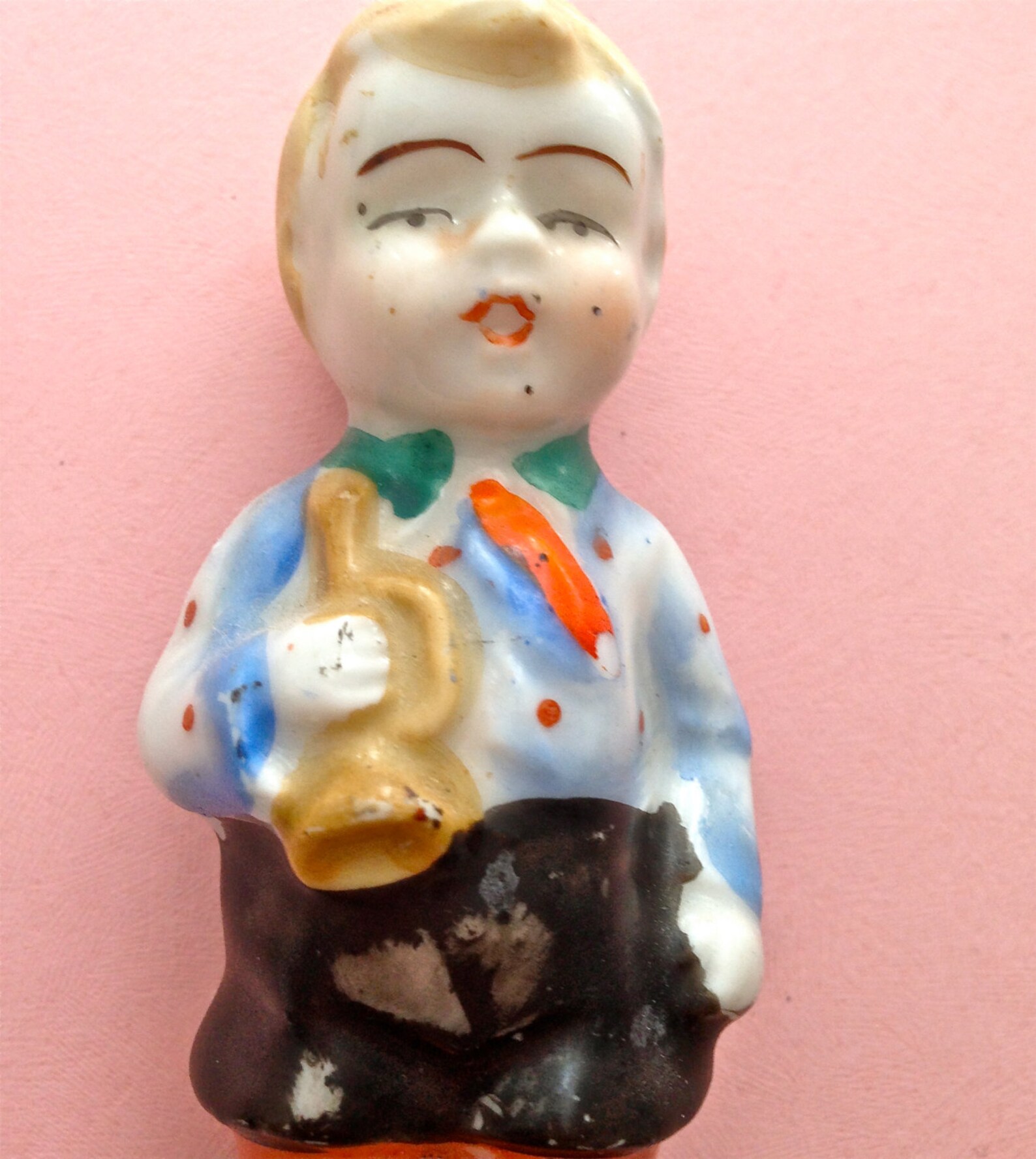 German Bugle Boy Figurine Vintage Made in Japan Bisque - Etsy
