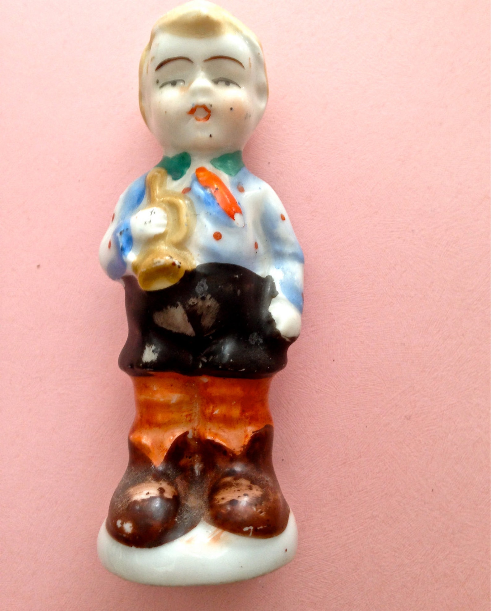 German Bugle Boy Figurine Vintage Made in Japan Bisque - Etsy