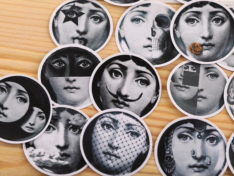 Face Head Pictures Stickers Die Cut Quantity: 22 Pieces Round | Etsy