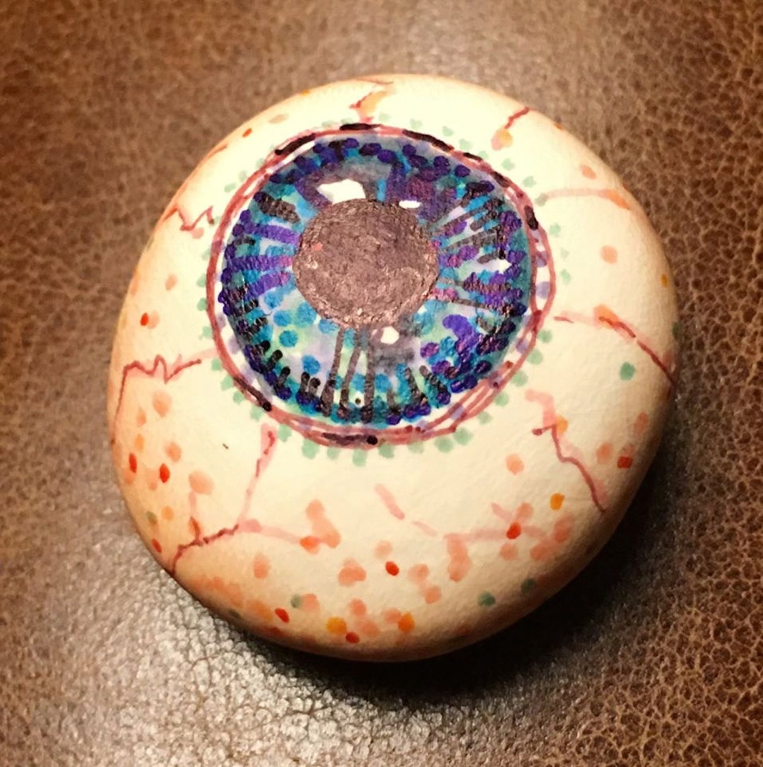 Handmade Clay Eyeball Eye Ball Rock Pebble Cabochon Stone Art Jewelry ...