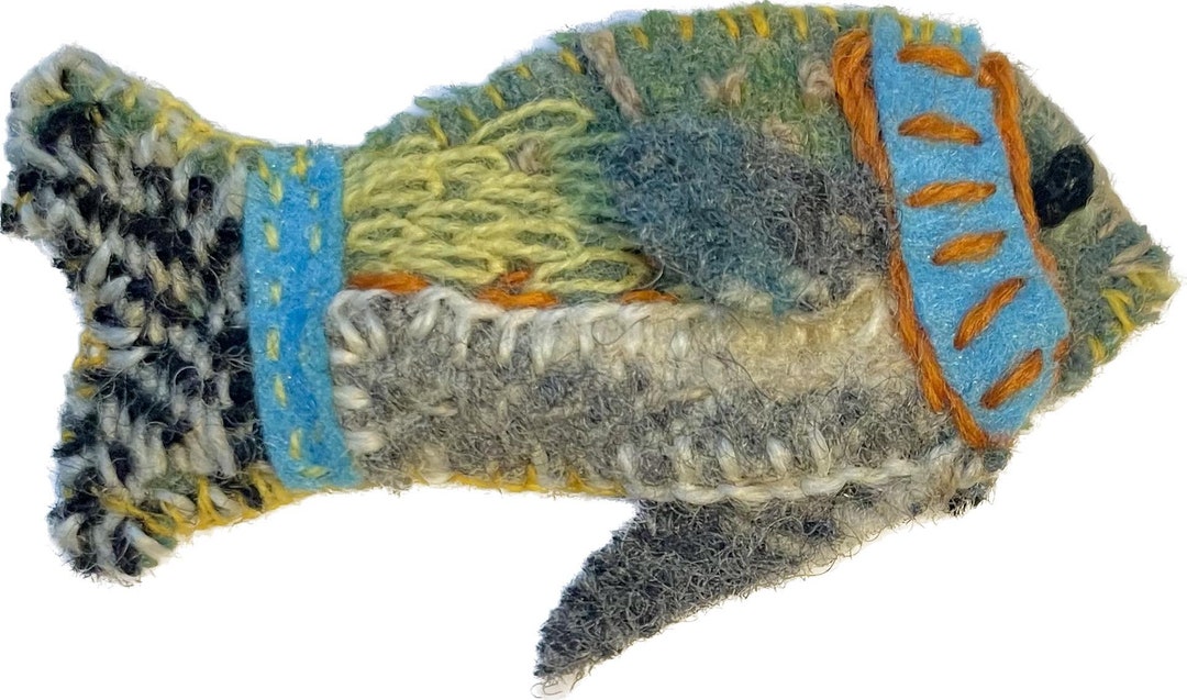 Wool Felt Fish Little Appliqué Patch Ornament Ornie Felt Embroidered ...