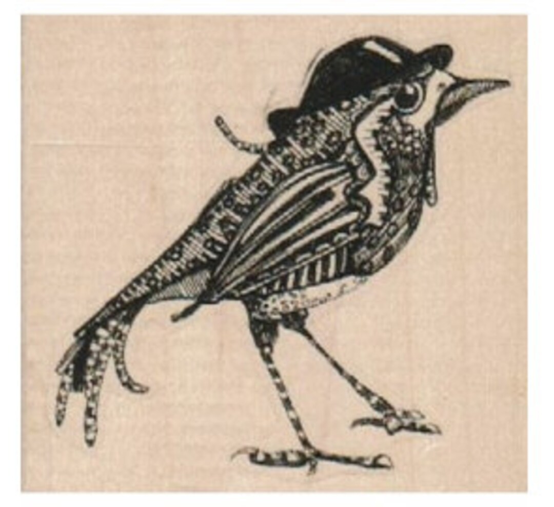 Bird Hat Zentangle Steampunk Rubber Stamp Designed by Mary Vogel ...