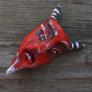 Devil Halloween Ceramic Clay Face Doll Parts Handmade Cabochon Mask ...