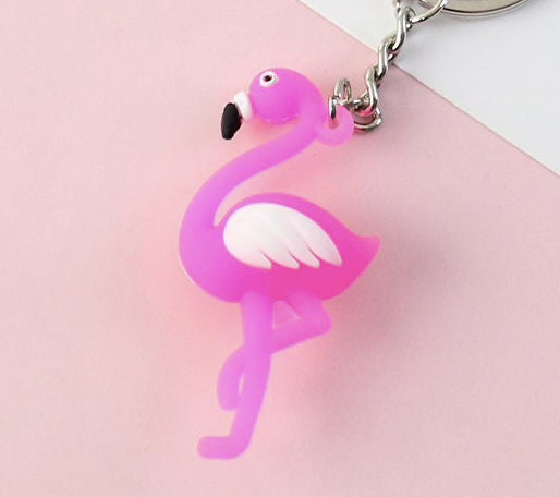 Flamingo keychain key chain key ring chain 3D pendant | Etsy