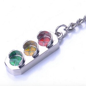 Traffic Light Charm Keychain Key Ring Chain 3D Street Red Green Yellow ...