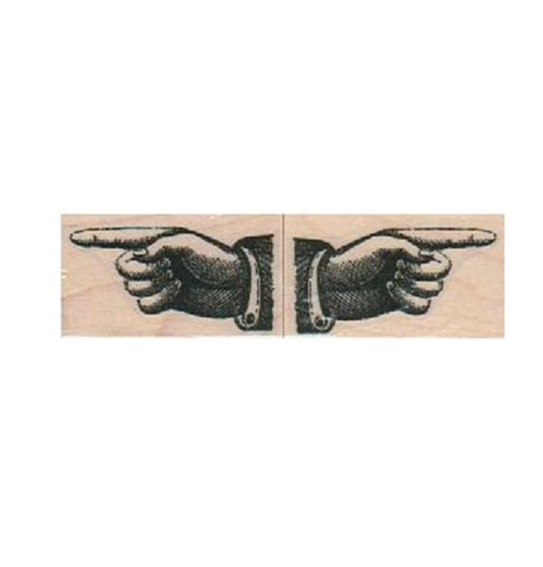 Set of 2 Hands Pointing Rubber Stamps 19175 Direction Stamp Fingers ...