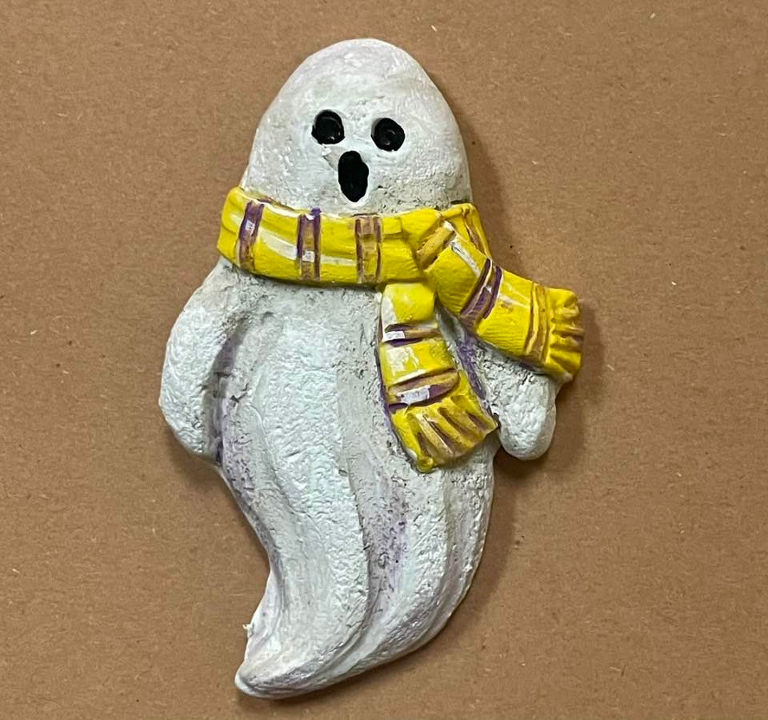 Clay Ghost Tile Flat Back Decoration Halloween Handmade Painted - Etsy