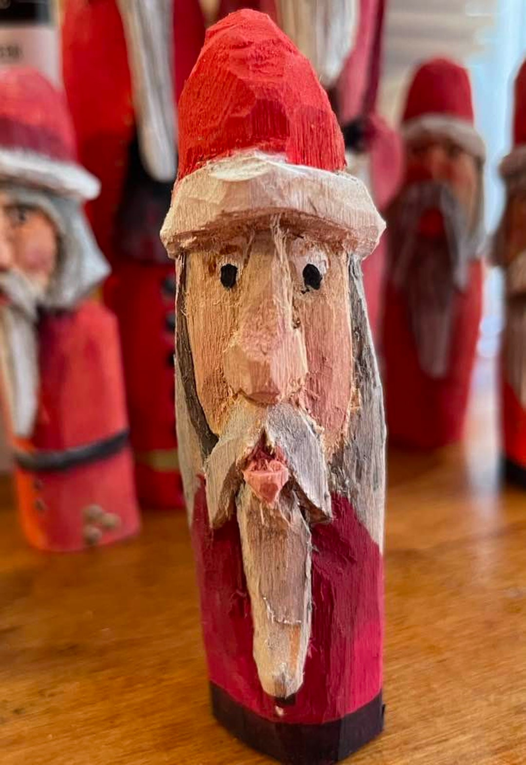 Christmas Primitive Santa Claus Woodcarving Wood Carved - Etsy