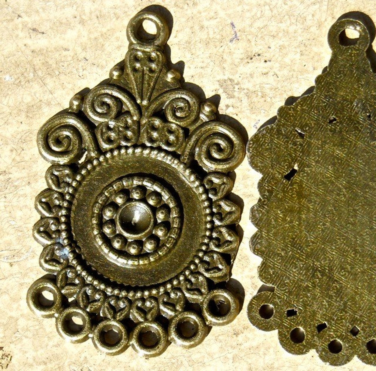 Large Necklace Blank Pendant Drop Finding Connector 7 Hole | Etsy