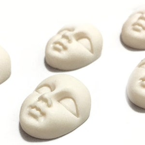 5 Small Resin Faces Cabochons Mask Fallback. Girl Woman Diy Jewelry ...