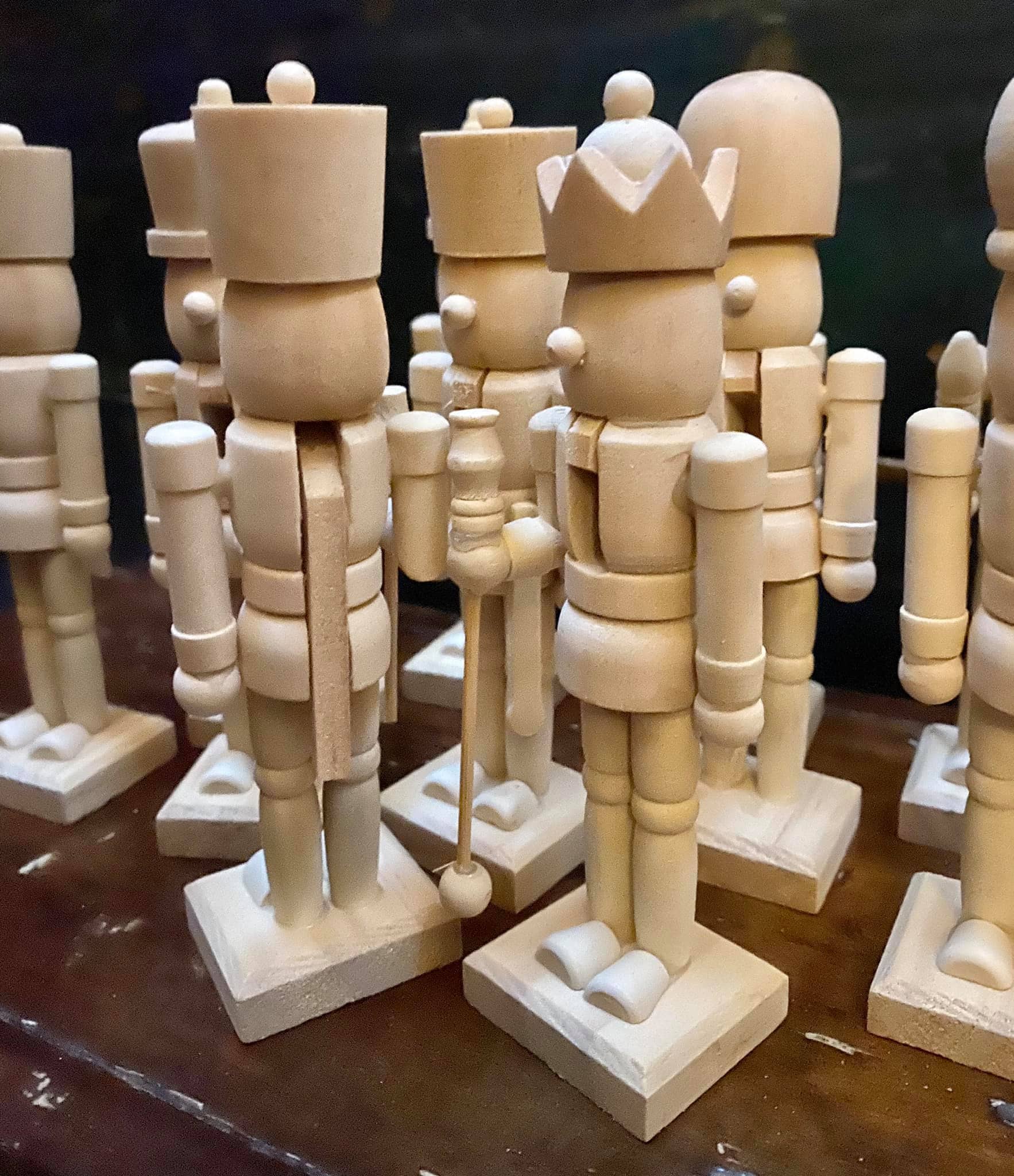 2 DIY Wood Nutcracker Blank Unpainted Doll Unfinished Christmas Decoration Decor Kit Kids Craft ...