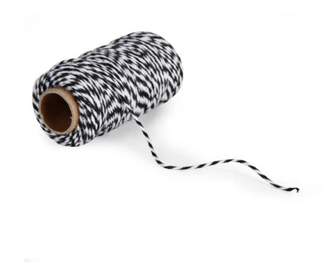 1 Black and White Bakers Twine Cotton 410 Feet Thread String Cotton ...