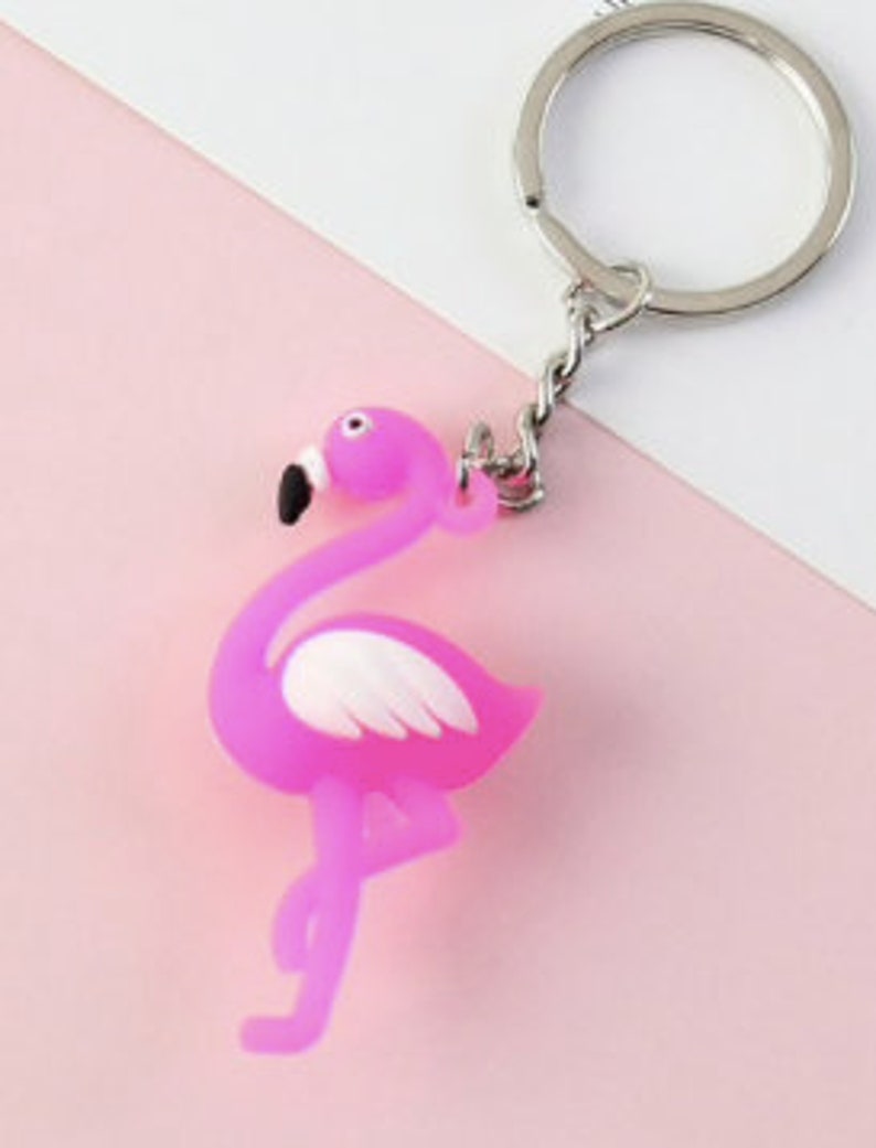 Flamingo Keychain Key Chain Key Ring Chain 3D Pendant Jewelry - Etsy