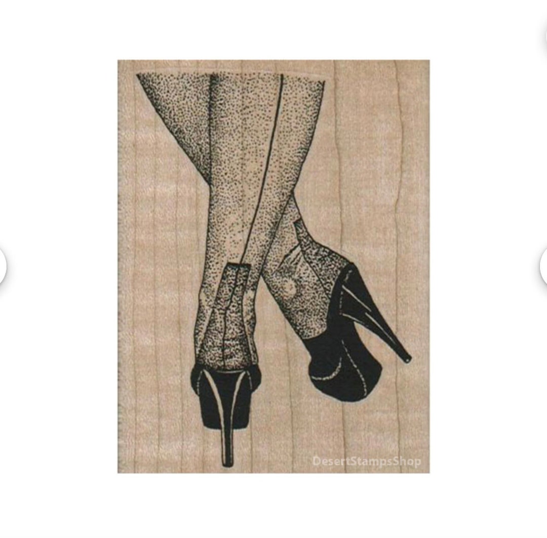 Crossed Legs RUBBER STAMP Sexy Pin up Girl Woman Body Parts High Heels ...
