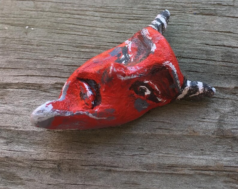 Devil Halloween Ceramic Clay Face Doll Parts Handmade Cabochon - Etsy