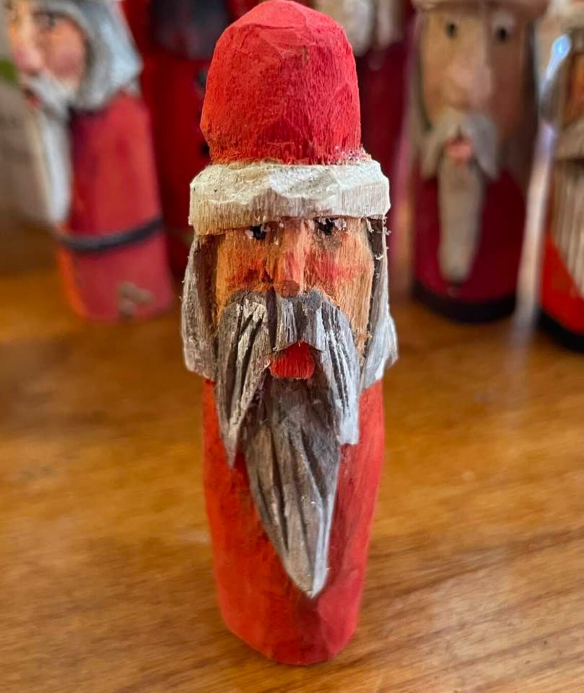 Christmas Primitive Santa Claus Woodcarving Wood Carved - Etsy