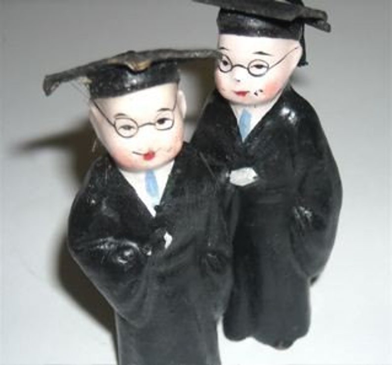 GRADUATE Vintage Boy Graduate Cake Topper Figurine Made in | Etsy