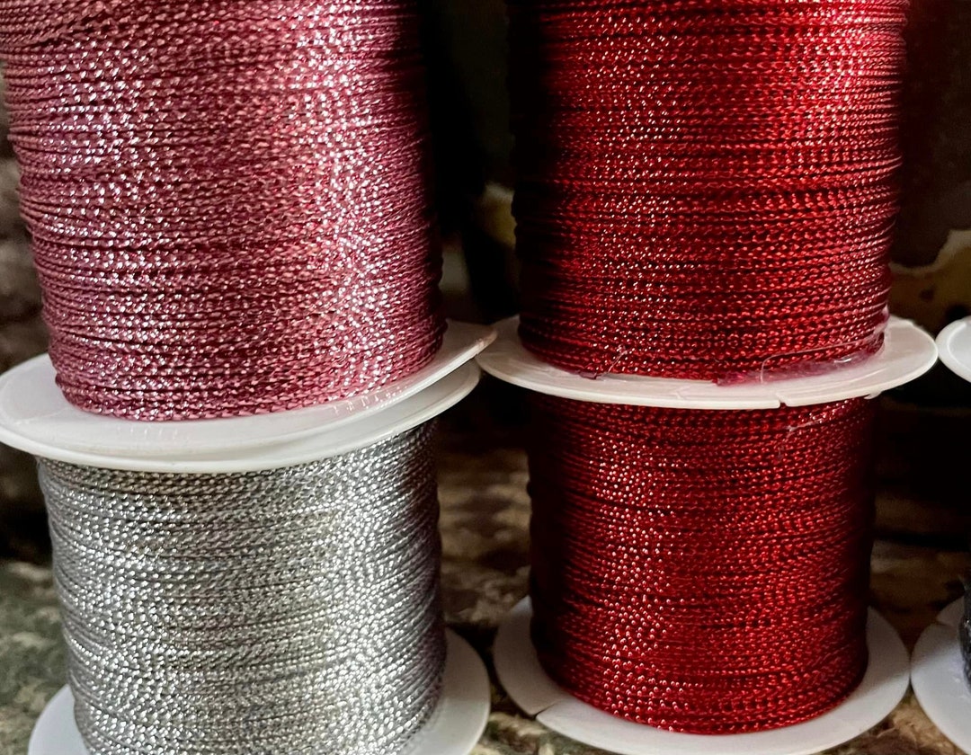 22 Yards Tinsel Cord Rope Metalic Ribbon Twine Twisted String Red ...