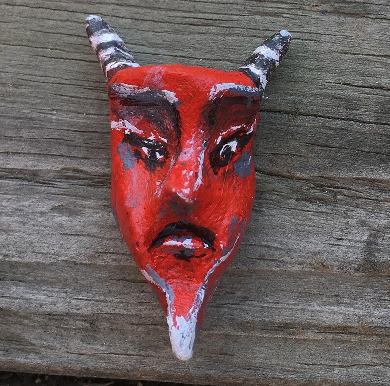 Devil Halloween Ceramic Clay Face Doll Parts Handmade Cabochon - Etsy