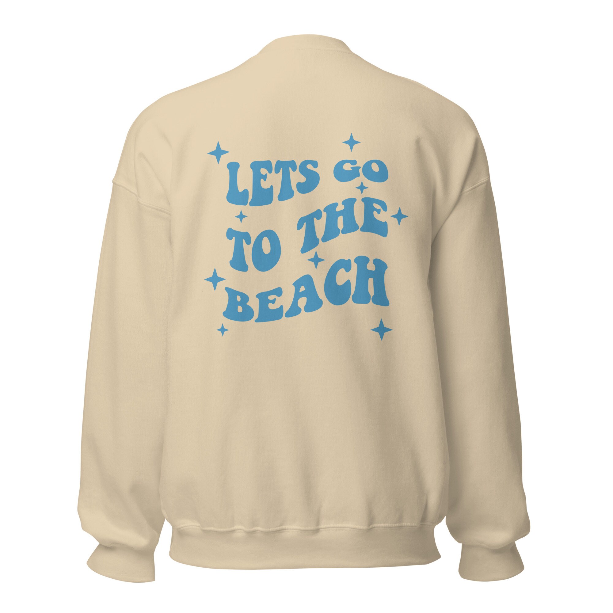 Beach Vibes Crew, Lets Go to the Beach Sweater Graphic on Back Hoodie ...